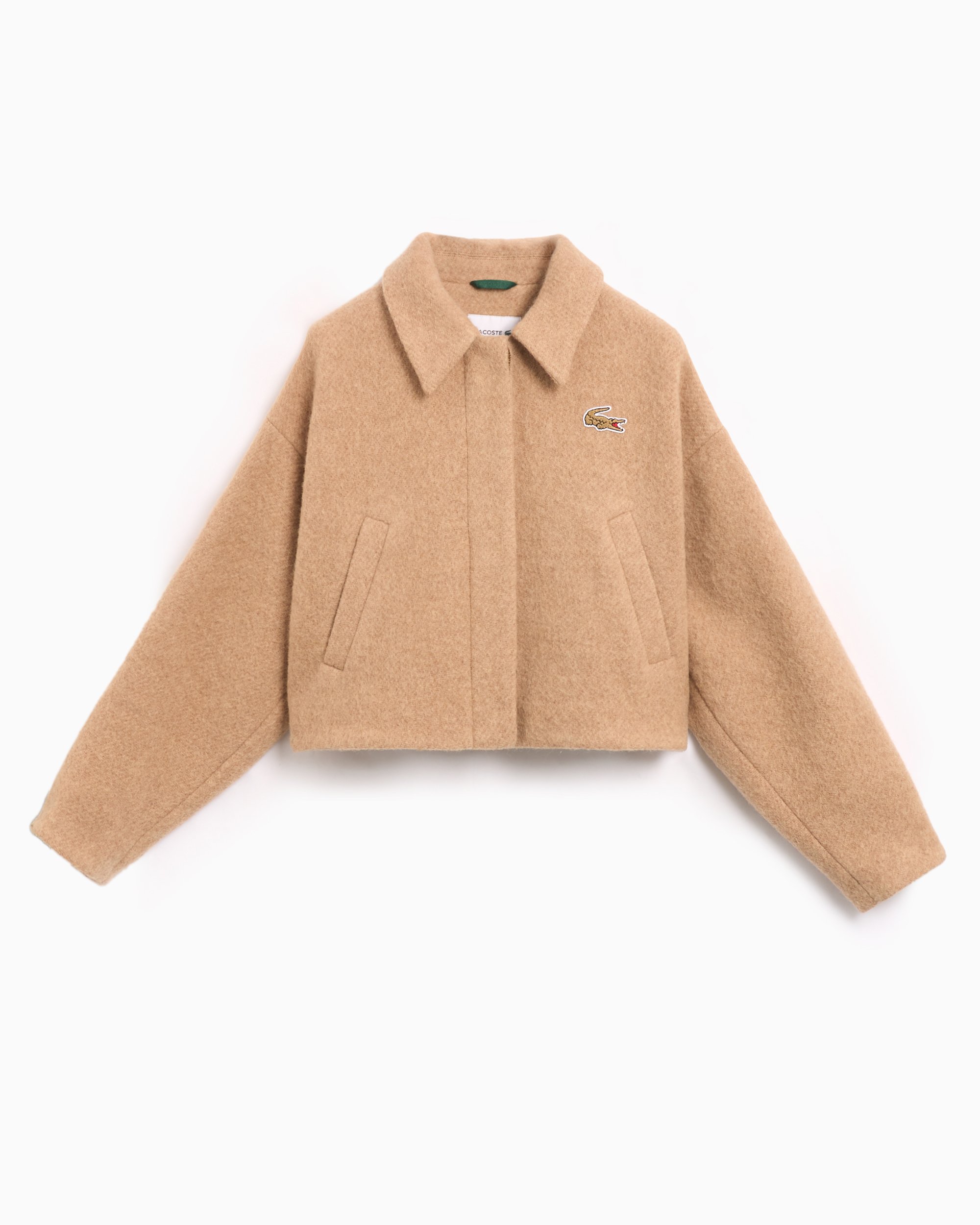 Lacoste Women s Oversized Cropped Jacket Beige BF4012 00 7FU FOOTDISTRICT
