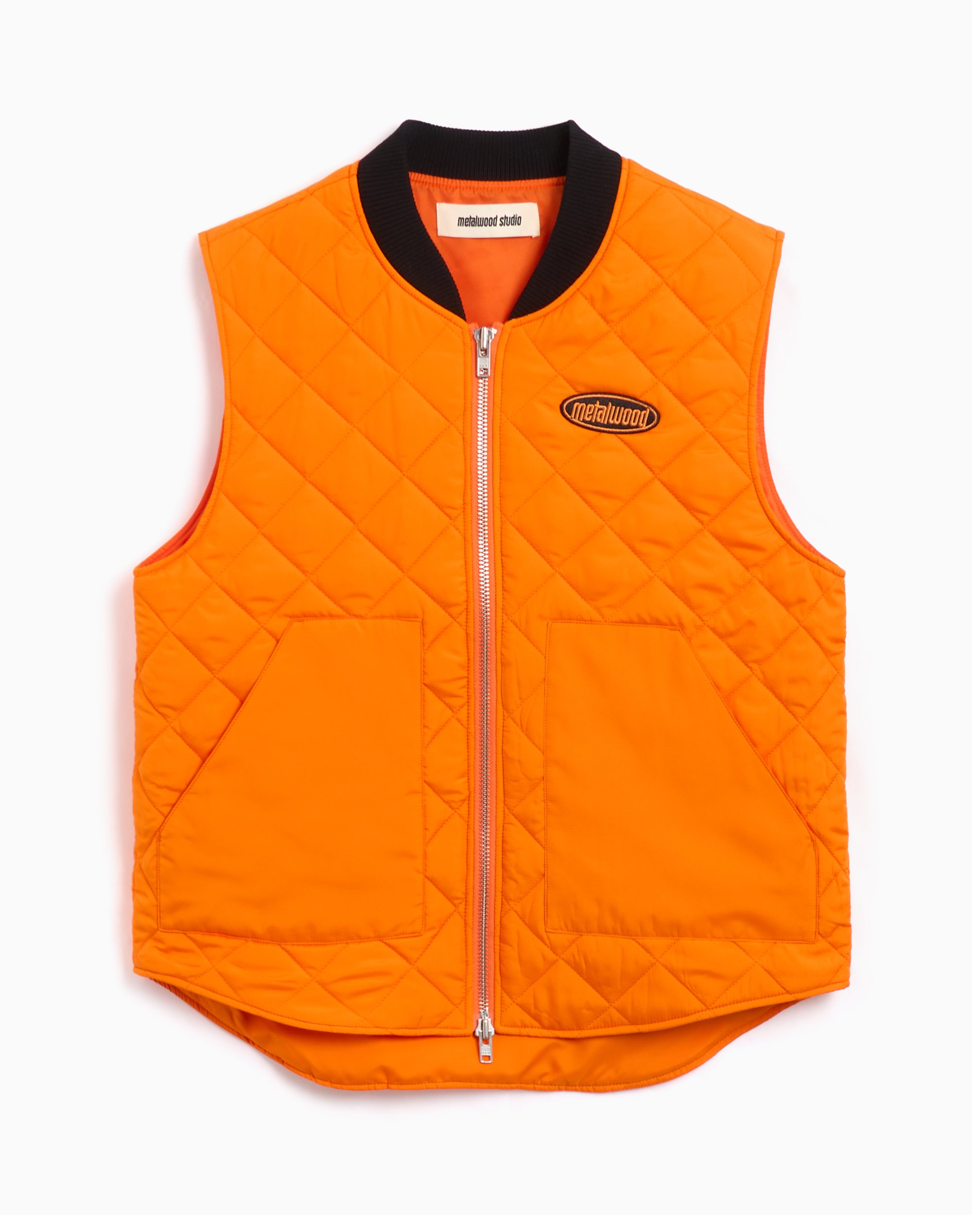 Metalwood Studio Men's Padded Vest Orange MWS24-05-106-ORG Metalwood Studio Men's Padded Vest Orange MWS24-05-106-ORG