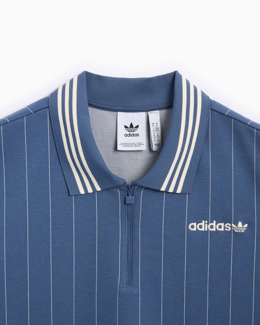 adidas Originals Men's Zip Polo Azul, Branco IR9394| FOOTDISTRICT