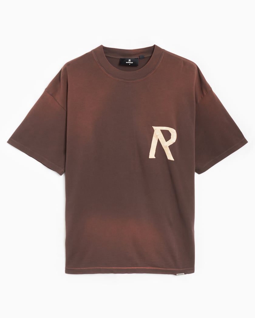 REPRESENT CLO Masking Tape Initial Men's T-Shirt Men's T-Shirt Brown MLM4208-232 | FOOTDISTRICT