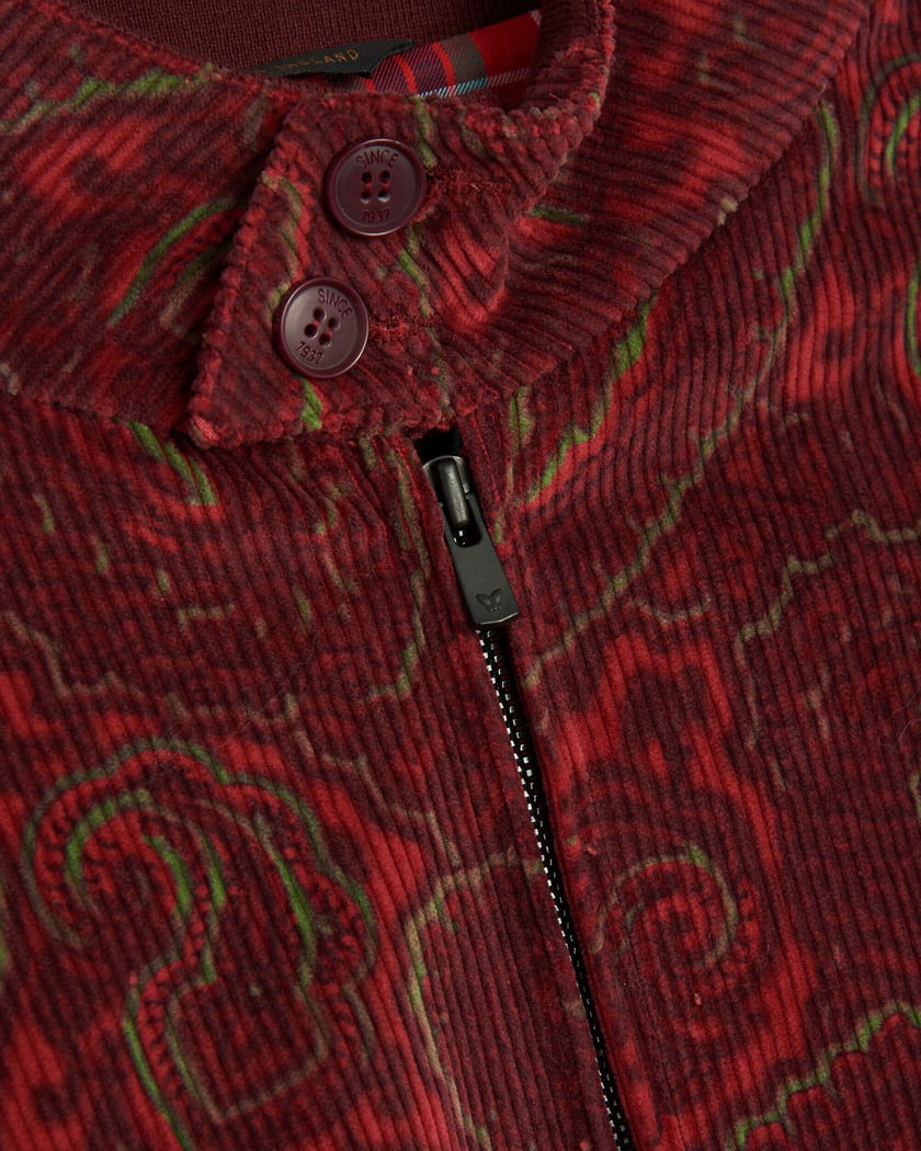 Baracuta x Needles G9 Printed Corduroy Men's Jacket Burgundy Baracuta x Needles G9 Printed Corduroy Men's Jacket Burgundy