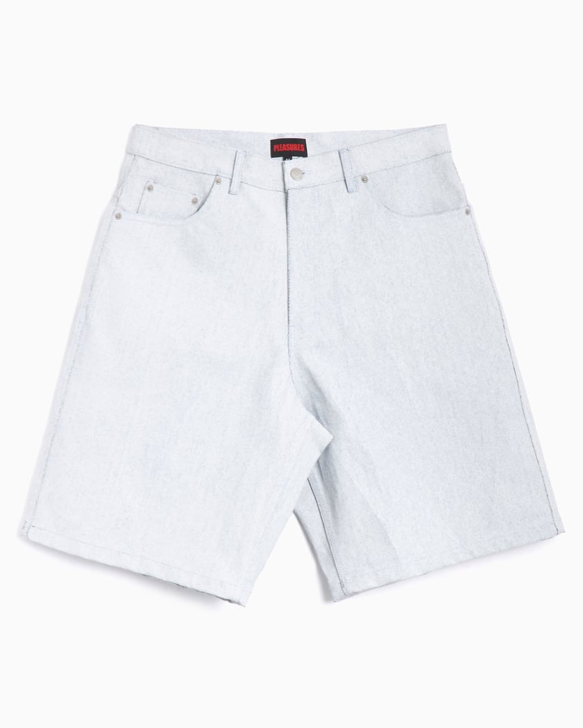 Pleasures Whiteout Men's Baggy Jorts Blanco P25SP031-WHITE | FOOTDISTRICT