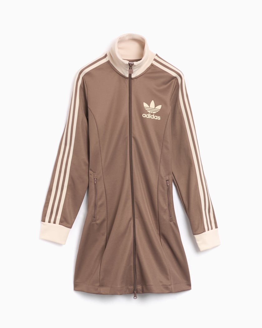 adidas Originals 3 Stripes Women's Track Dress Beige JC5779 | FOOTDISTRICT