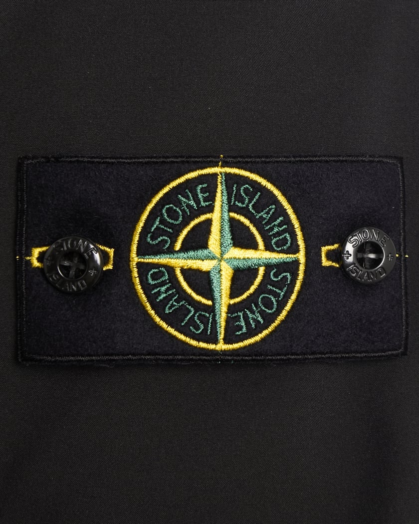 Stone Island Logo Men's Soft Shell Light Hooded Jacket Black Stone Island Logo Men's Soft Shell Light Hooded Jacket Black