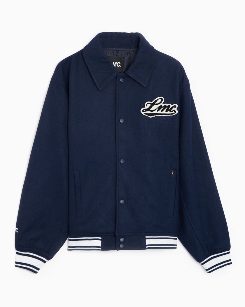 LMC Classic Men's Wool Varsity Jacket Blauw 0LM23SJK107NVY | FOOTDISTRICT