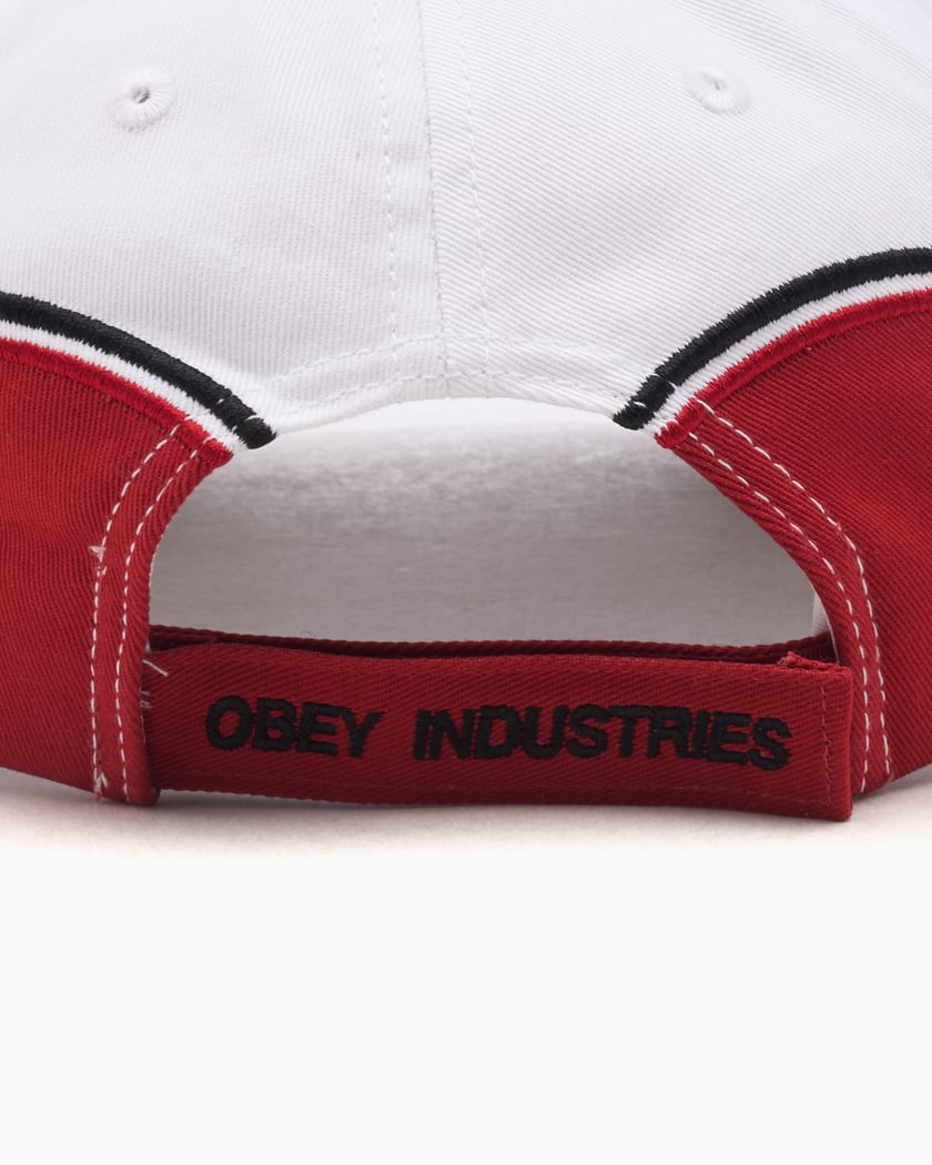 OBEY Clothing Speedway 6 Panel Velcro Back Unisex Cap White OBEY Clothing Speedway 6 Panel Velcro Back Unisex Cap White