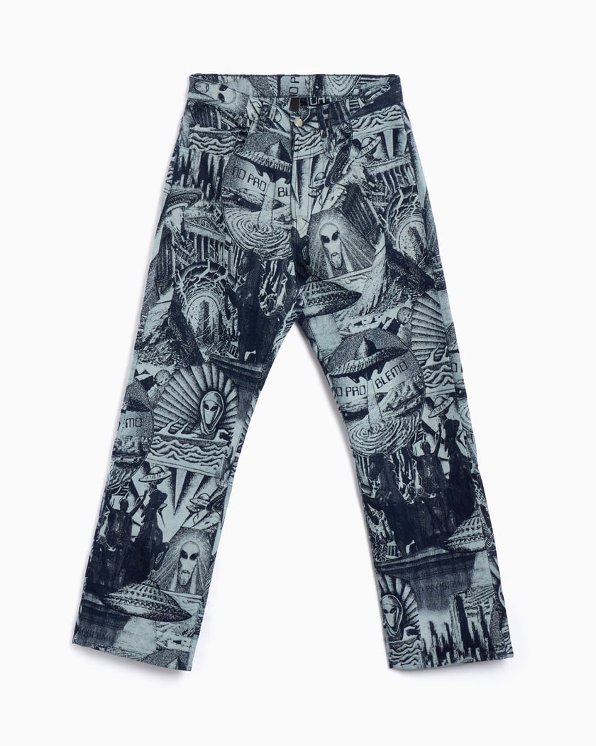 No Problemo Apocalypse Jacquard Men's Baggy Pants Blue NP3020203-BLU ...