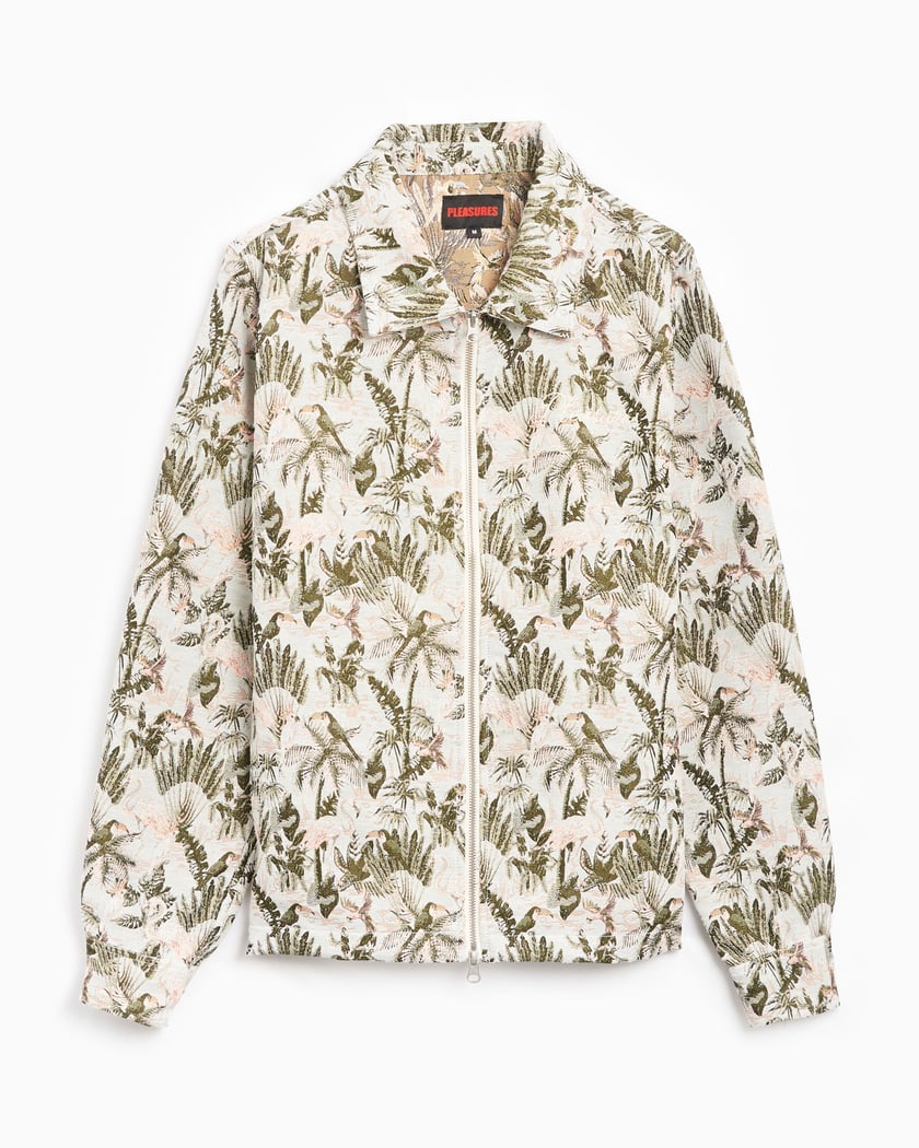 Pleasures Parrot Men's Work Jacket Gray, Green P24SP028-GREY | FOOTDISTRICT